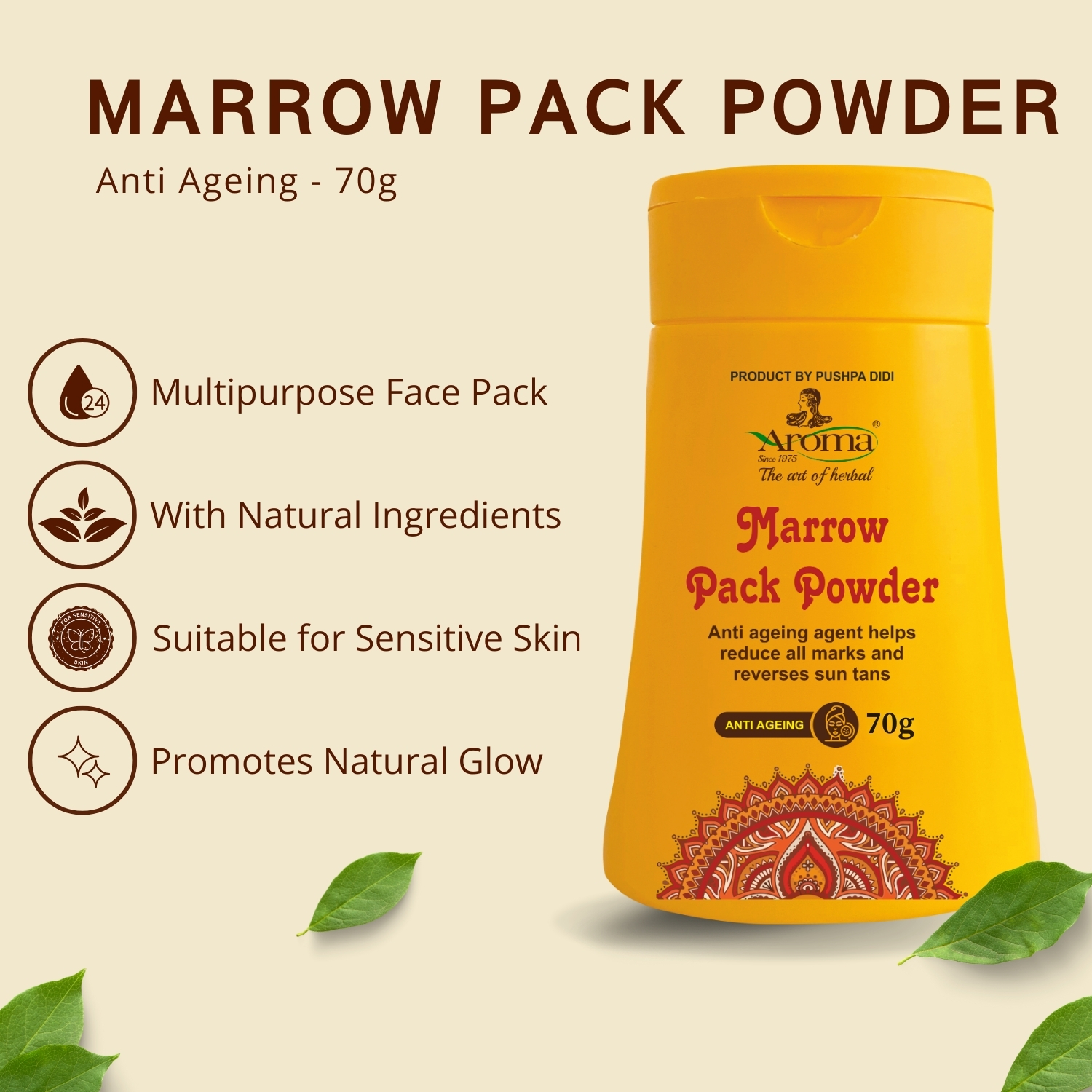 Aroma Marrow Pack 70g – Ayurvedic Anti Ageing & Tan Removal